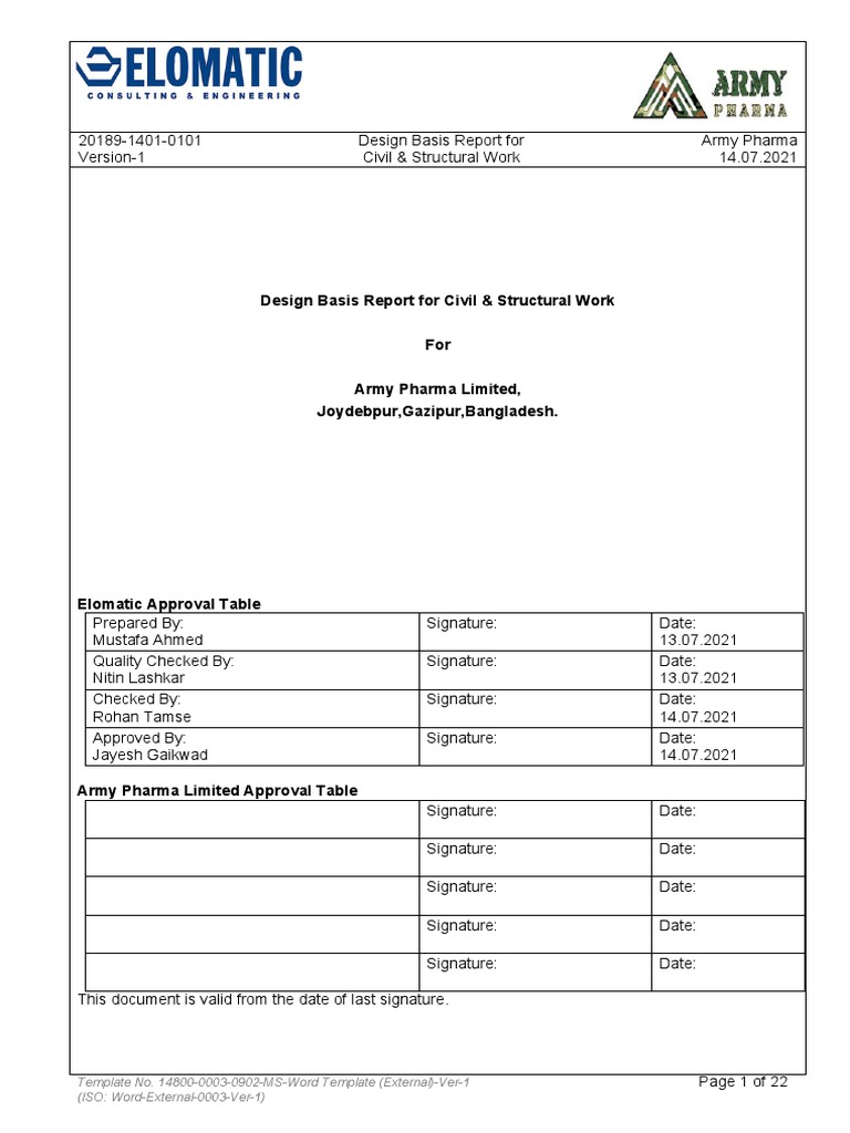1401 0101 Design Basis Report Ver 1 | Download Free PDF | Deep ...