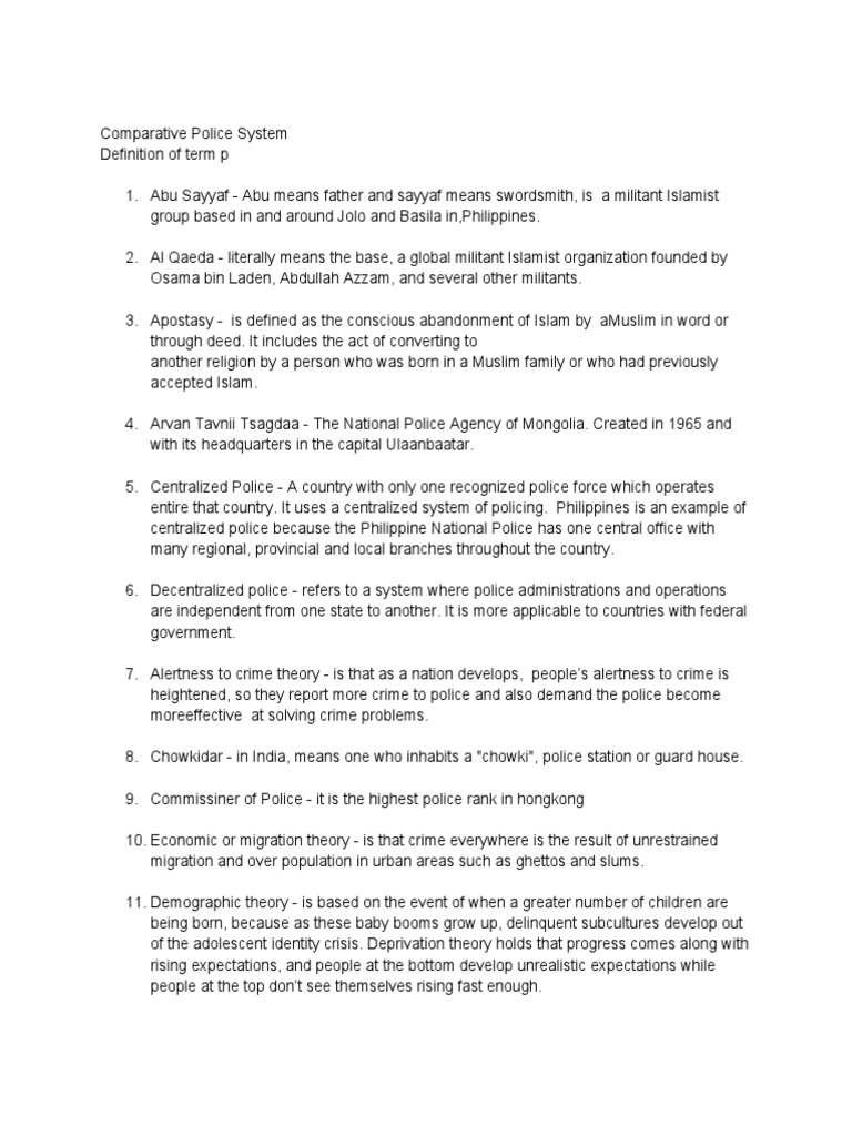 Overview of Comparative Police Systems | PDF | Organized Crime | Police