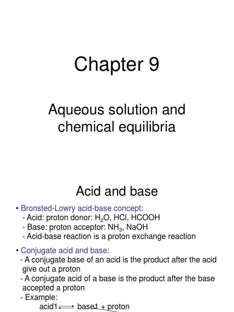 Aqueous Solution and Chemical Equilibria | PDF | Acid | Buffer Solution