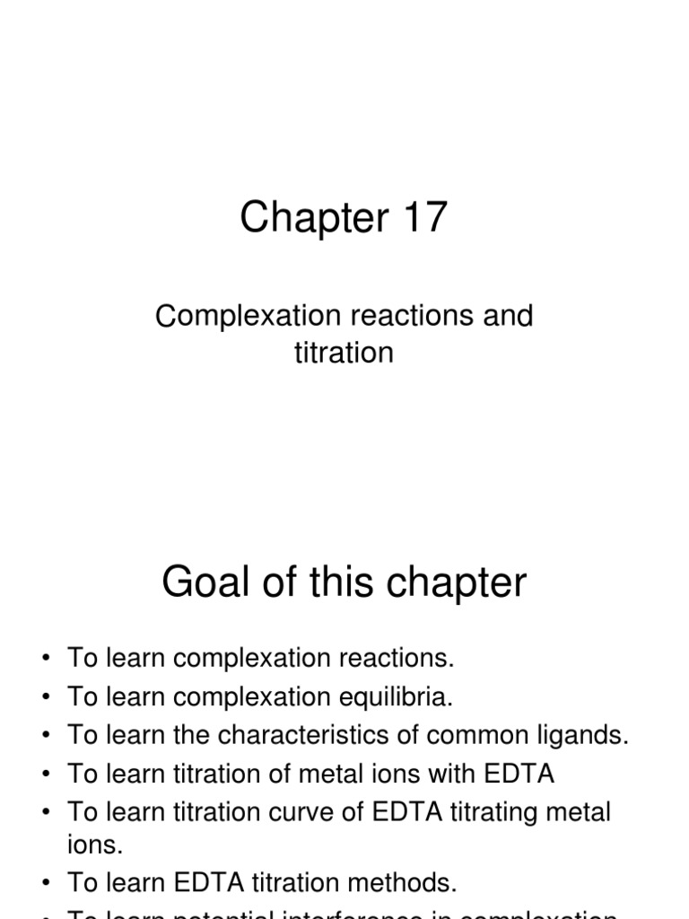 Complexation Reactions and Titration | PDF | Coordination Complex | Ethylenediaminetetraacetic Acid