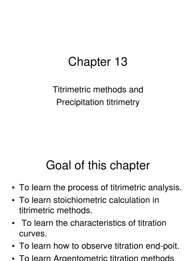 Titrimetric Methods and Precipitation Titrimetry | PDF | Titration | Chemistry