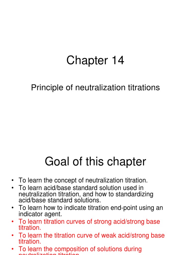 Chapter 14 Principle of Neutralization T | PDF | Titration | Chemistry