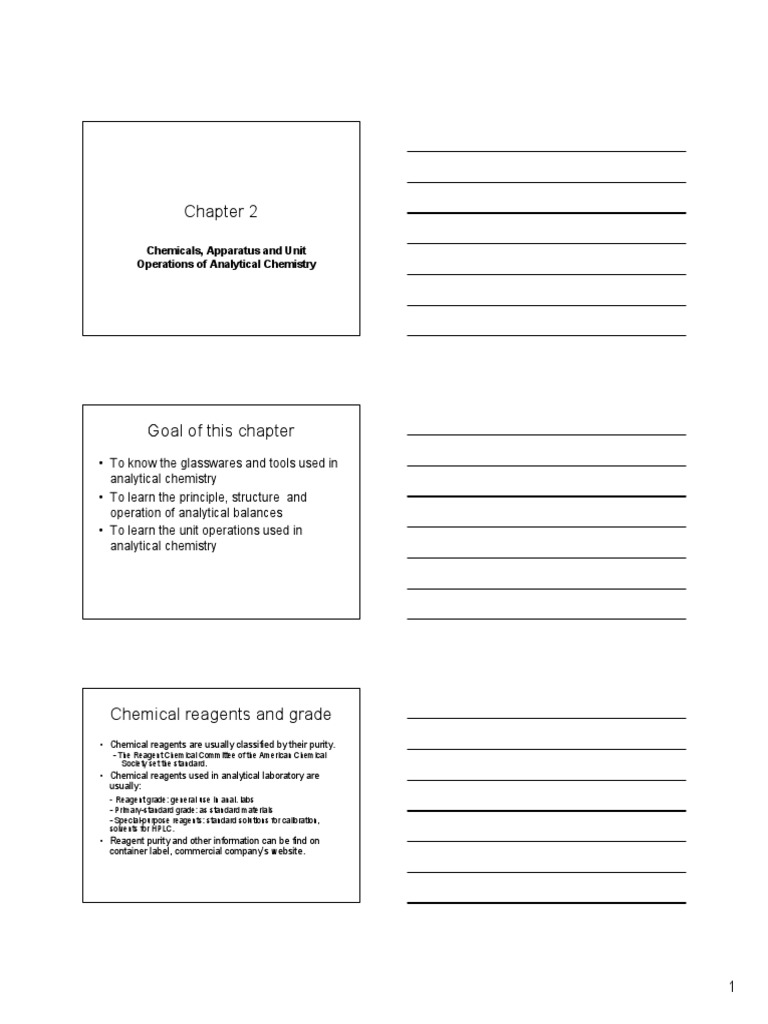 Chapter 2: Chemicals, Apparatus and Unit Operations of Analytical ...