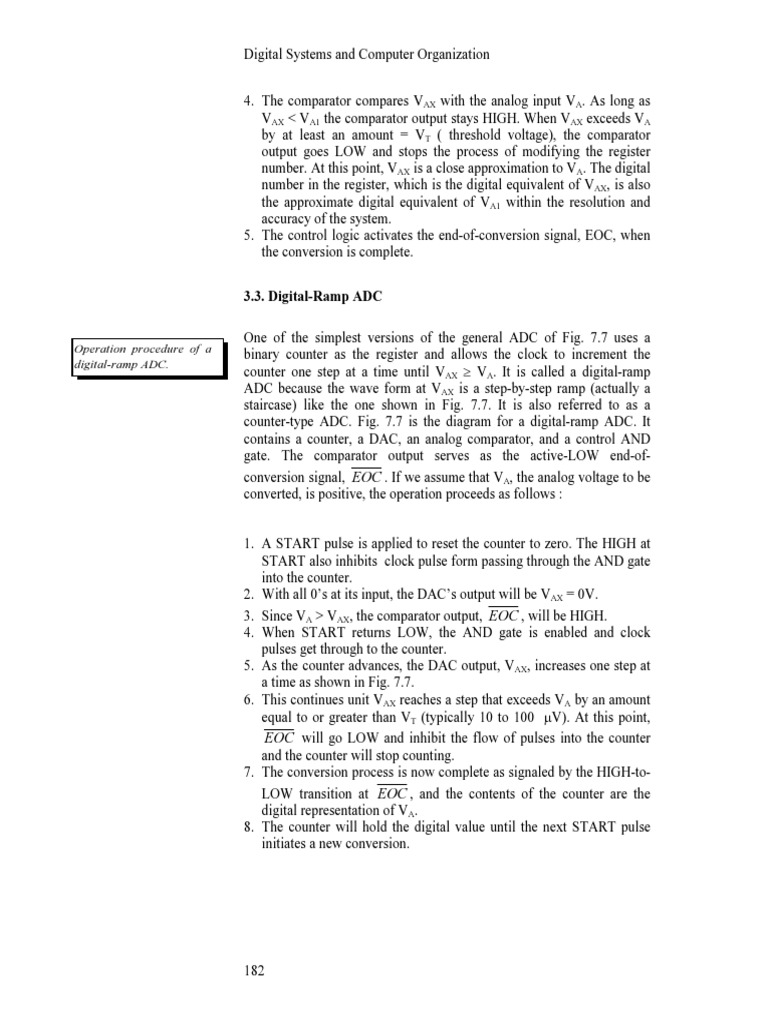 Operation Procedure of A Digital-Ramp ADC.: AX A AX A1 AX A T | PDF ...
