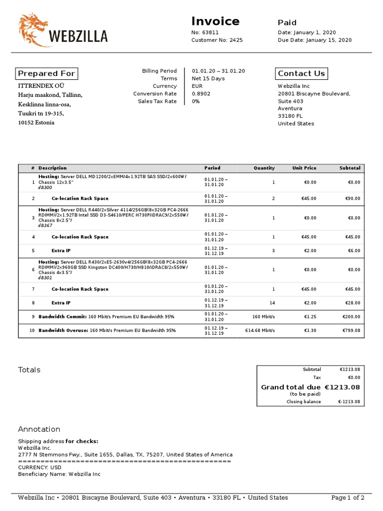 Invoice: Ittrendex Oü Harju Maakond, Tallinn, Kesklinna Linna-Osa ...