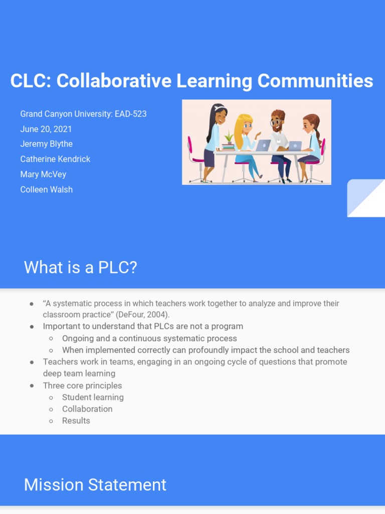 Mcvey Mary - Ead - 523 - CLC - Collaborative Learning Communities | PDF | Teachers | Human Nature