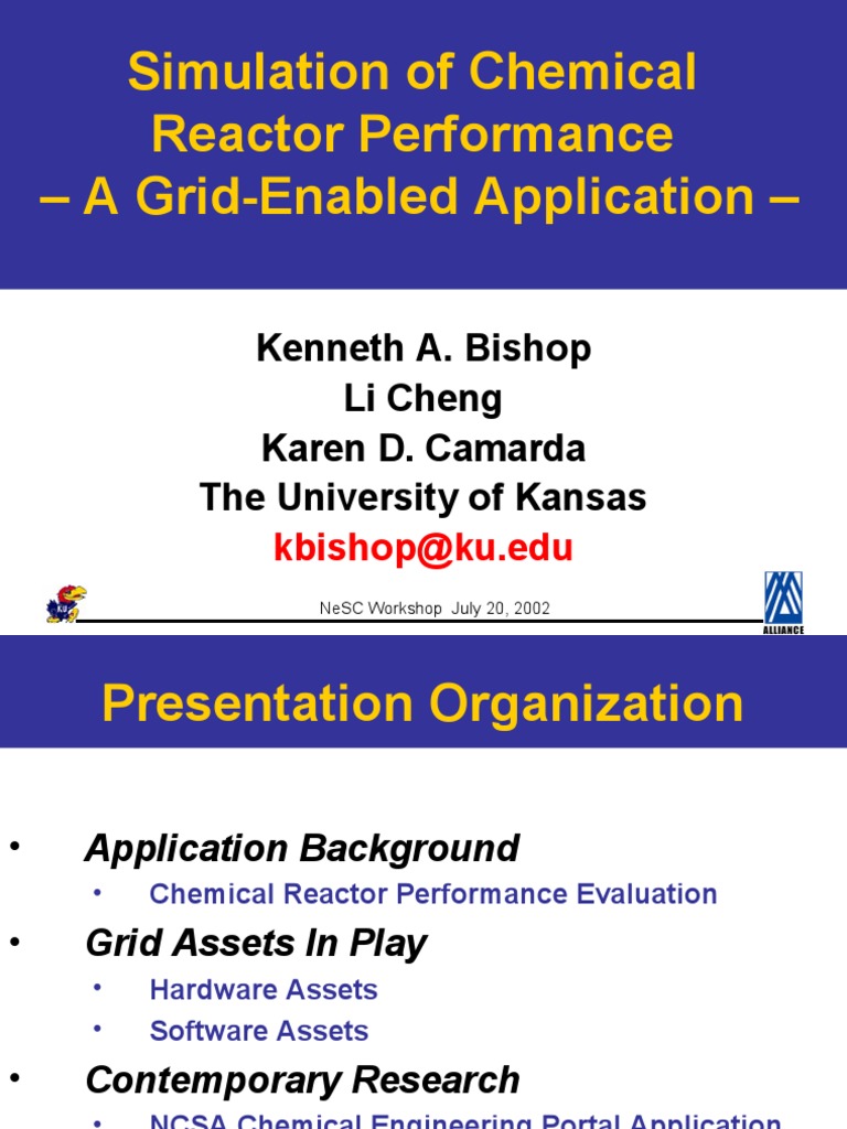 Simulation of Chemical Reactor Performance - A Grid-Enabled Application | Download Free PDF ...