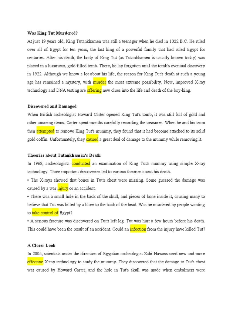 Was King Tut Murdered? | PDF | Tutankhamun | Nature