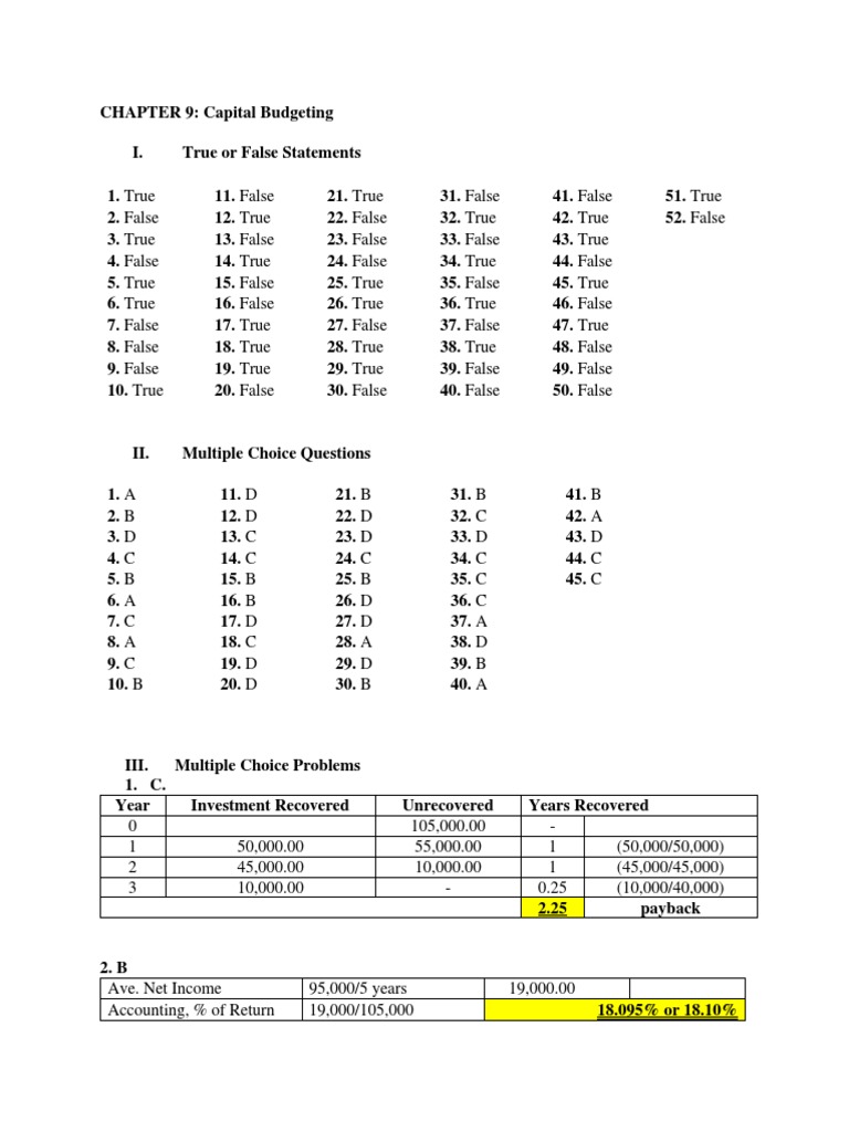 Ch 9 Capital Budgeting Payongayong Pdf Net Present Value Present