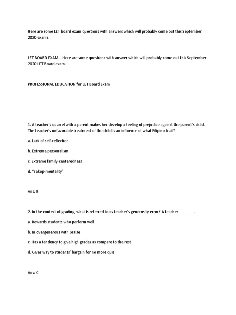 Let Reviewer Gen Ed and Prof Ed | PDF | Test (Assessment) | Educational ...