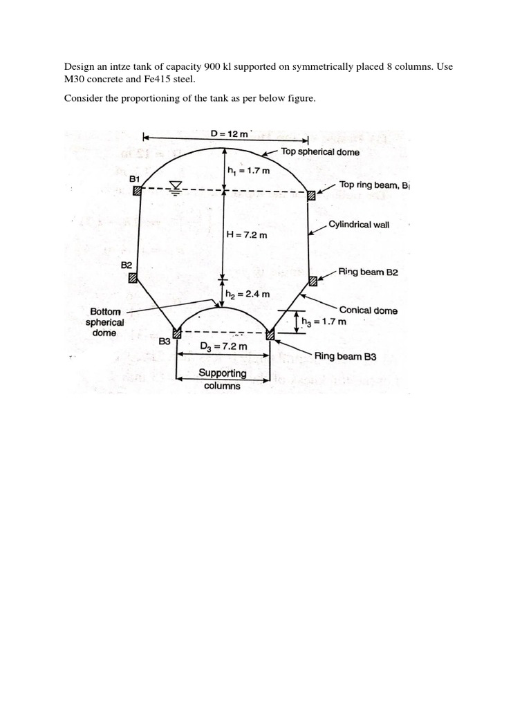 Tutorial - Design of Intze Tank | PDF