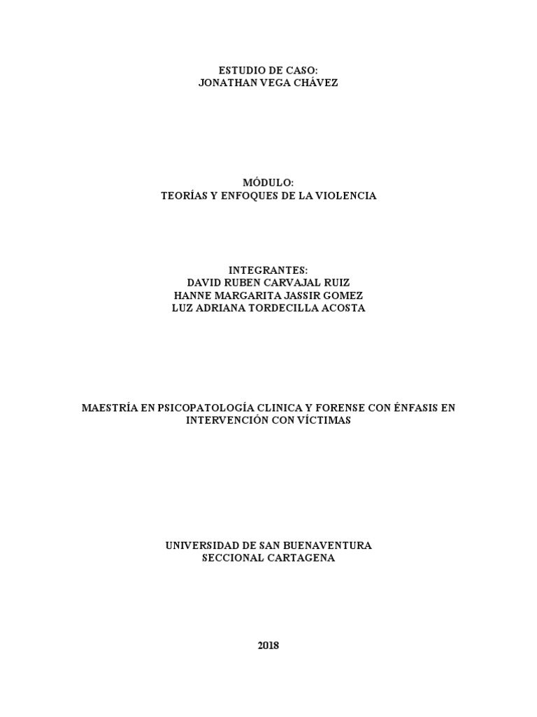 Estudio de Caso: Jonathan Vega Chávez | PDF | Empatía | Violencia