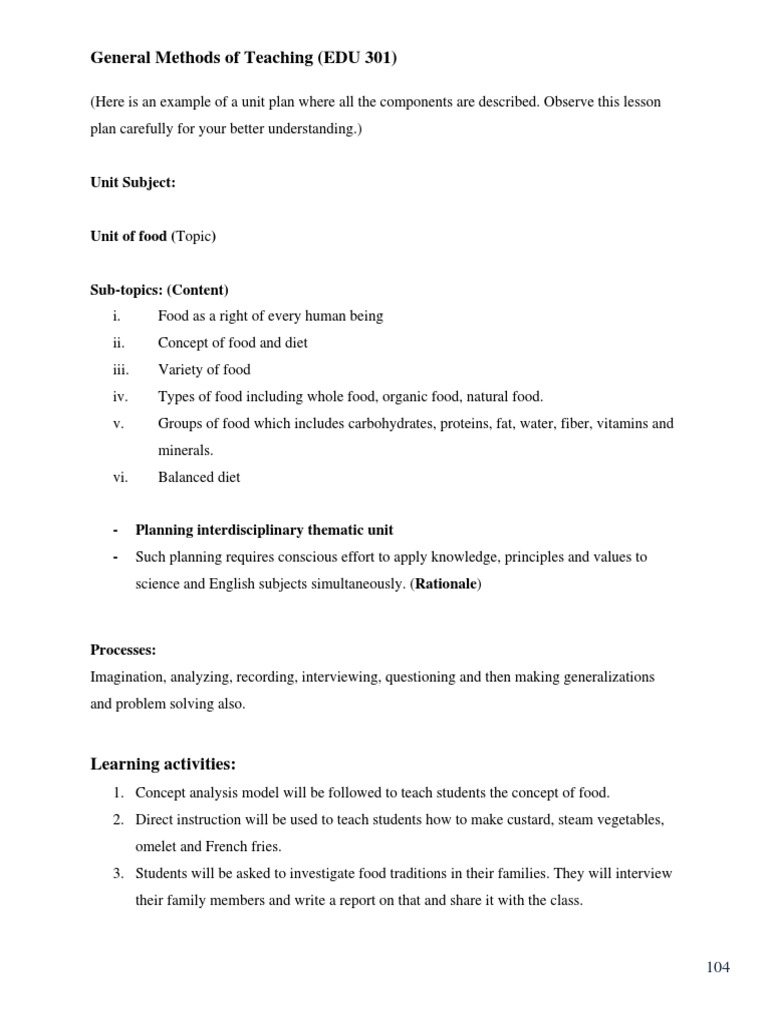 General Methods of Teaching (EDU 301) : Unit Subject | Download Free ...