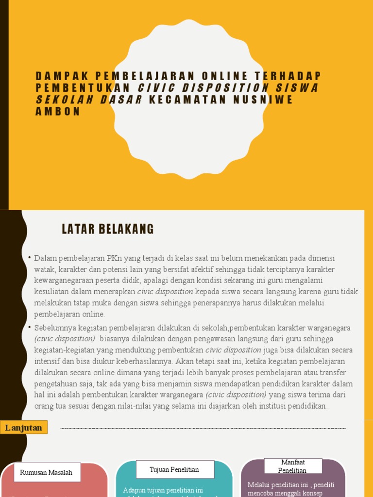 Dampak Pembelajaran Online pada Civic Disposition | PDF