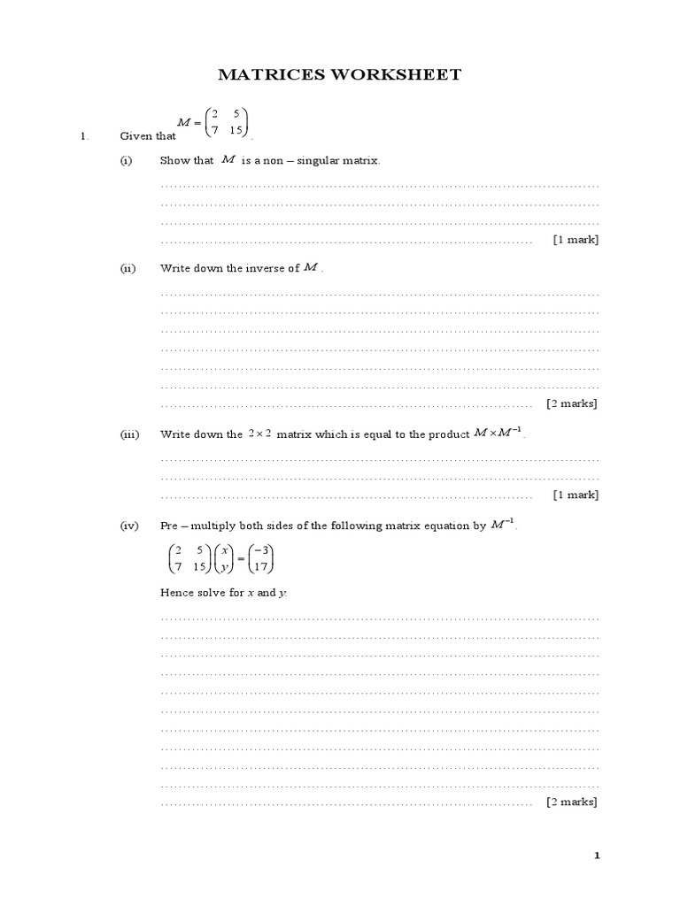 Solving Systems of Linear Equations Using Matrices | PDF | Operator ...