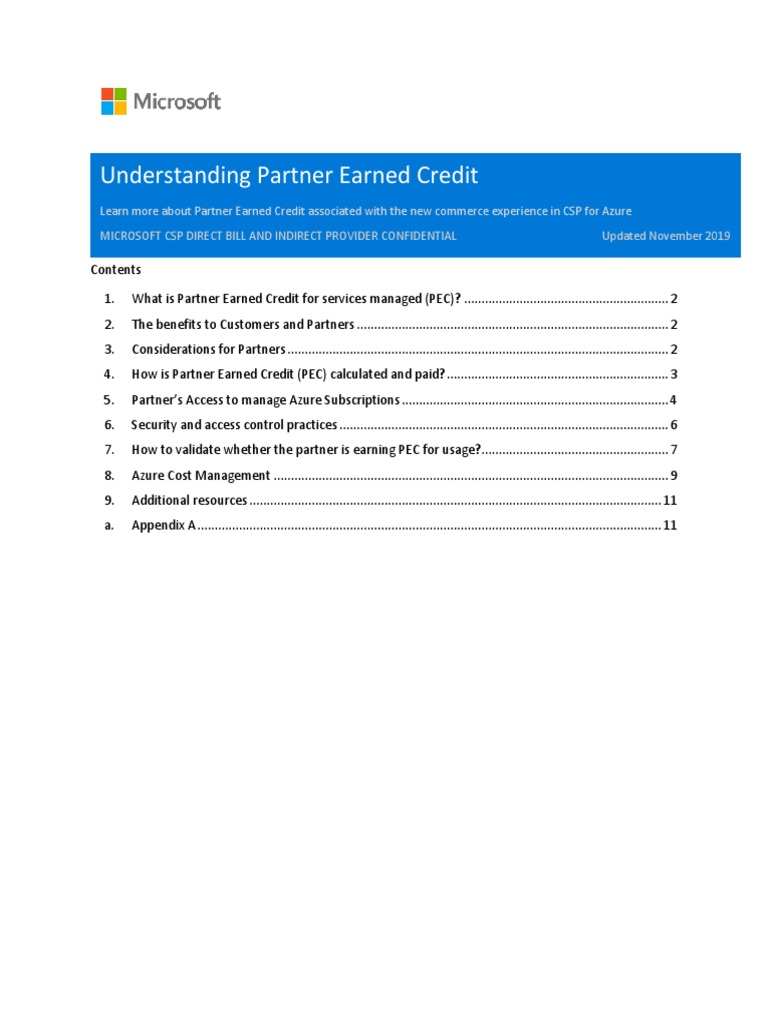 Understanding Partner Earned Credit | PDF | Microsoft Azure | Cloud ...