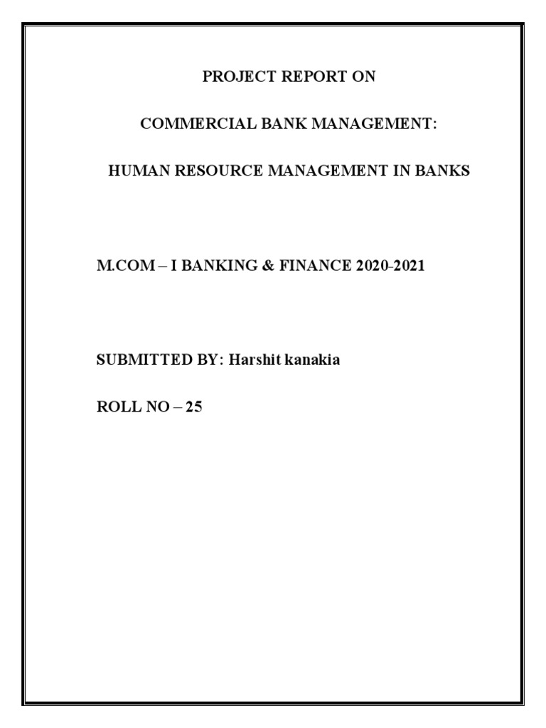 Human Resource Management in Banks | PDF | Human Resource Management ...