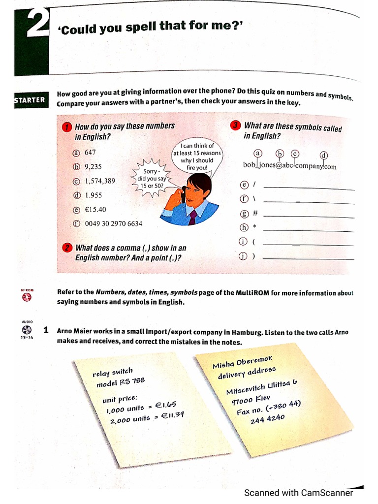 English For Telephoning Unit 2 | PDF