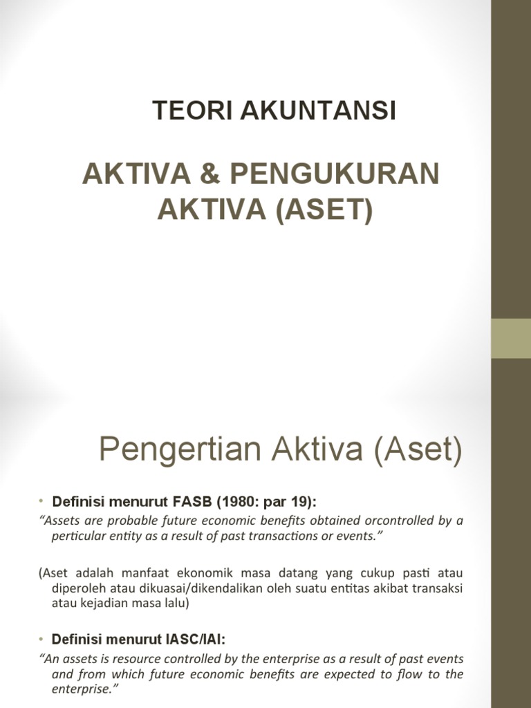 Aktiva & Pengukuran Aktiva (Aset) .Ta | PDF