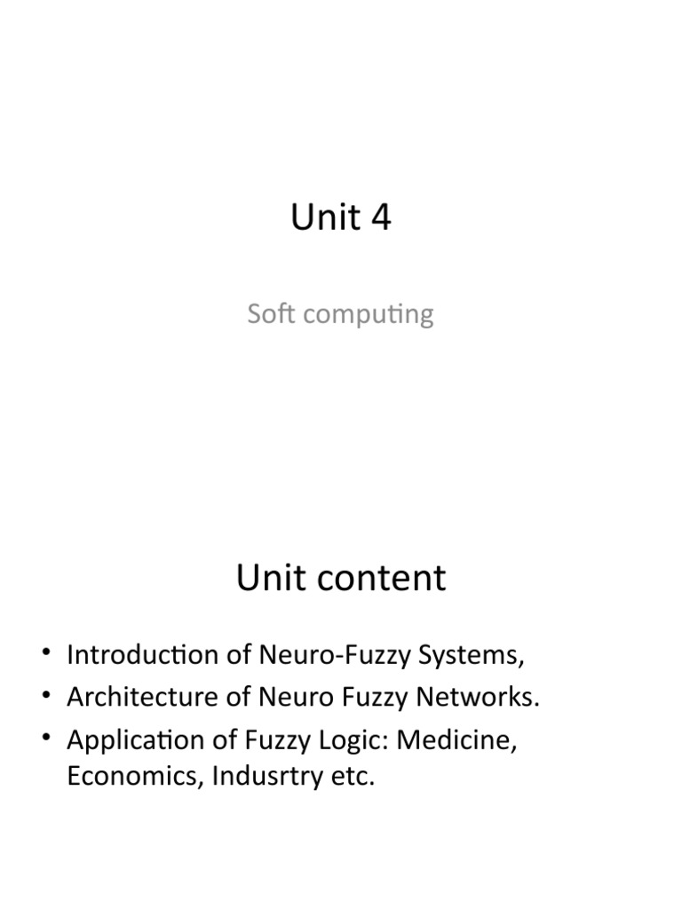 Unit 5 Neuro Fuzzy Systems | PDF | Artificial Neural Network | Fuzzy Logic