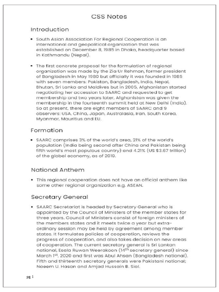 Regional Cooperation Organizations (Saarc, Eco, Sco) and The Role of ...