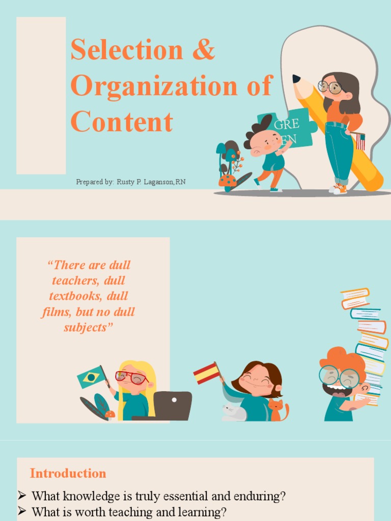 Selection and Organization of Content | PDF | Science & Mathematics ...