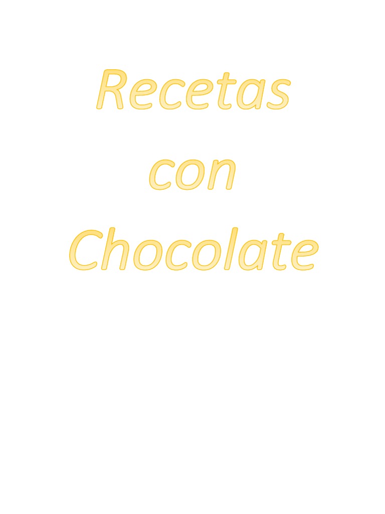 Libro de Recetas Chocolate Compressed | PDF | Postres | Chocolate