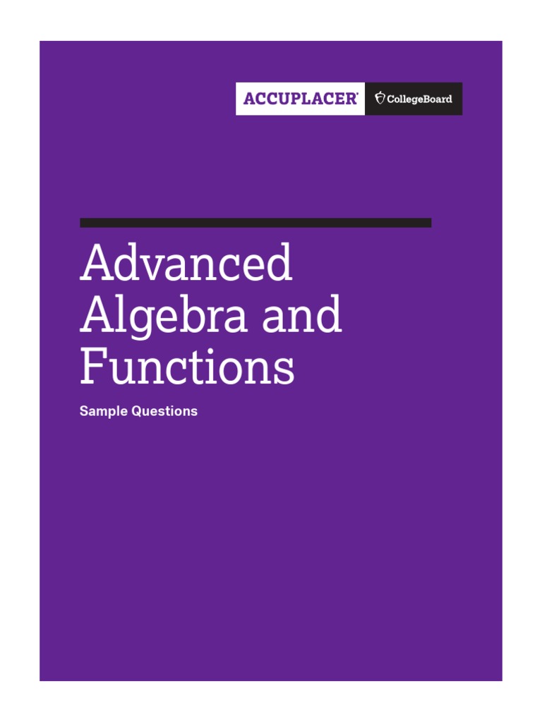 Advanced Algebra and Functions: Sample Questions | PDF | Equations ...