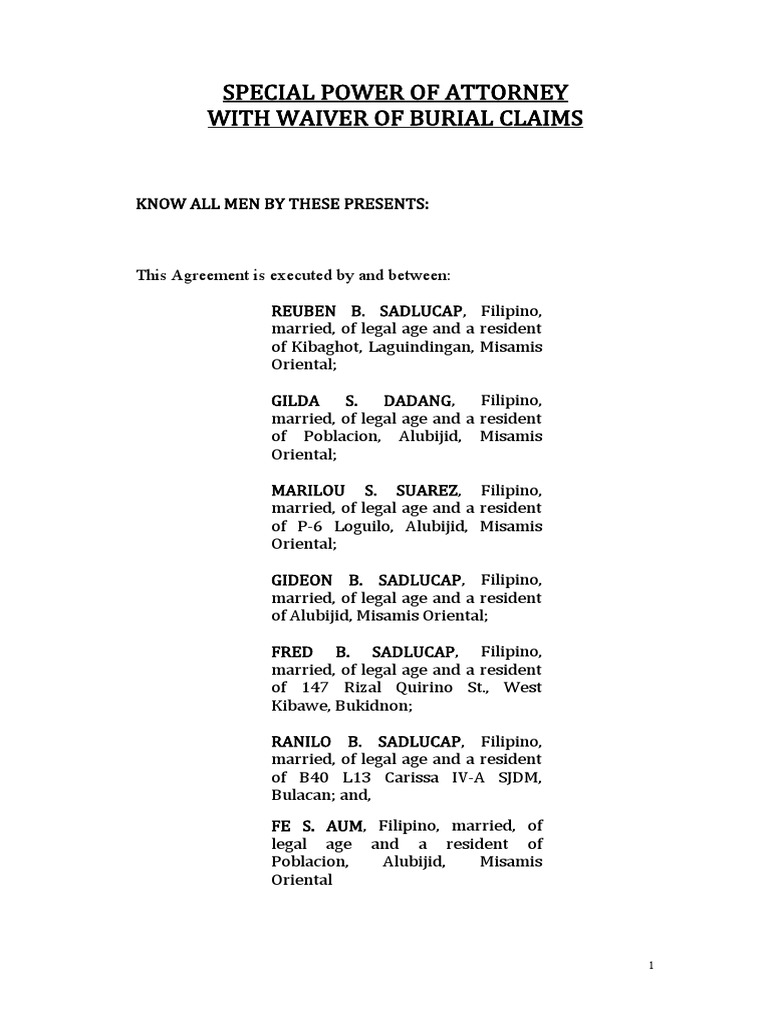 SPA W Waiver of Rights | PDF | Common Law | Government