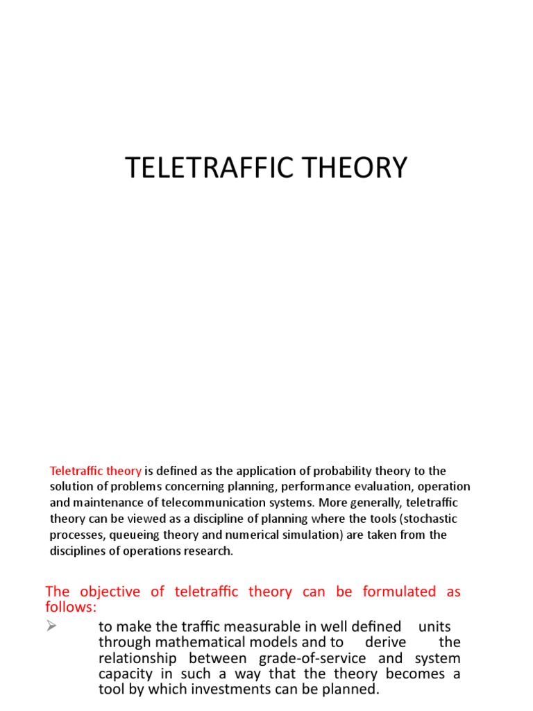 Lecture - Teletraffic Theory | PDF | Quality Of Service | Computer Network