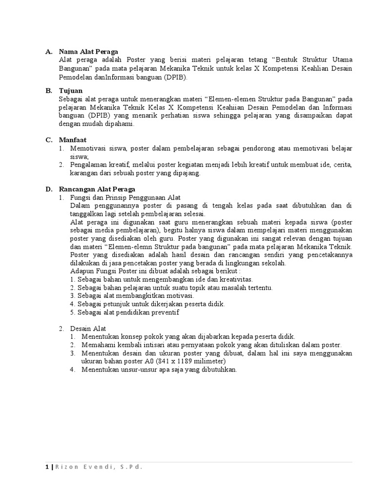 Alat Peraga Dengan Poster Bentuk Struktur Utama Banguan | PDF | Seni