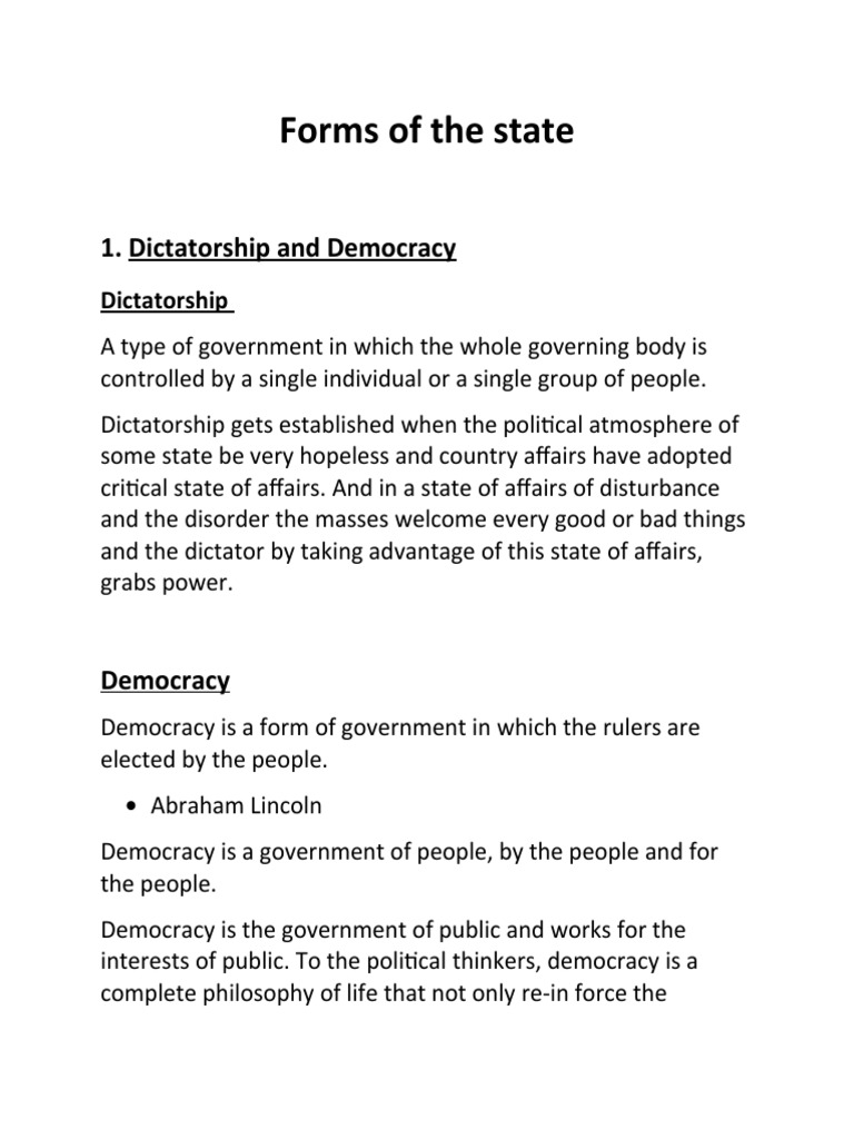 The Forms of The State | PDF | Legislature | Prime Minister