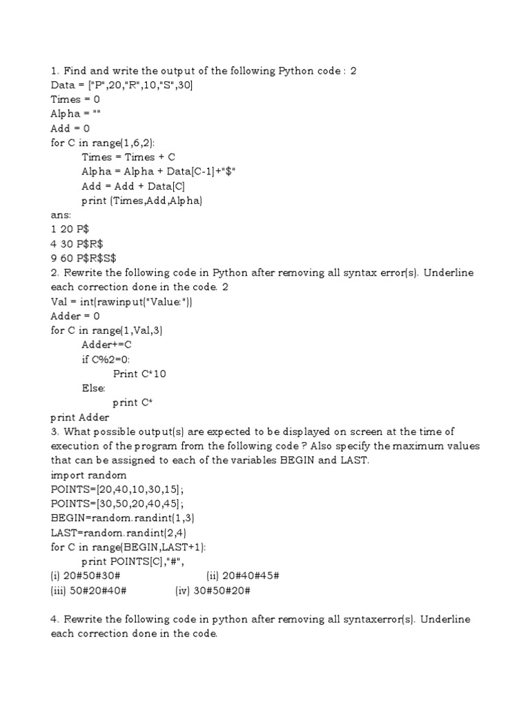 Op Ques | PDF | Python (Programming Language) | Software Engineering