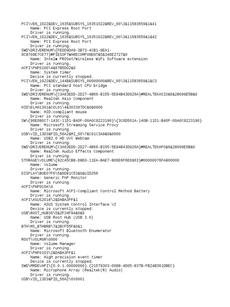 Devlist | PDF | Device Driver | Usb