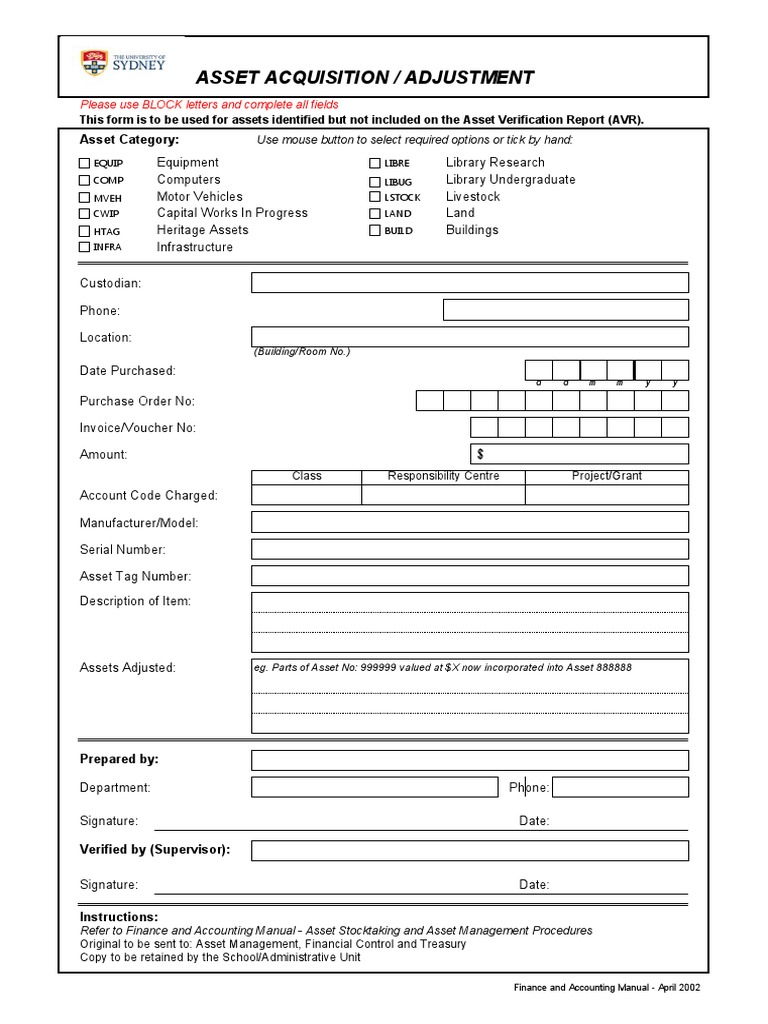Free Asset Stocktaking Inventory Template | PDF