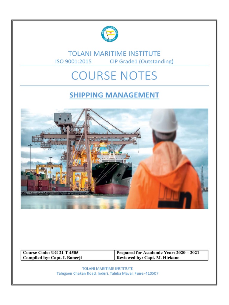 Shipping Management Course Notes | PDF | Oil Tanker | Cargo