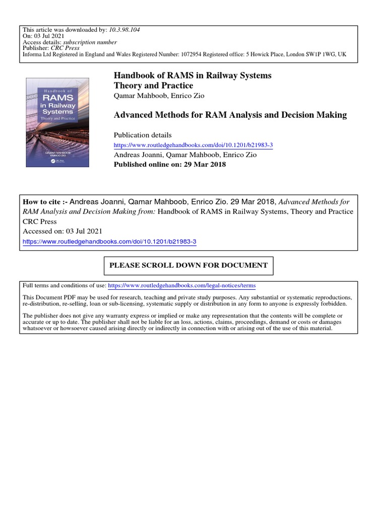 Handbook of RAMS | PDF | Markov Chain | Reliability Engineering