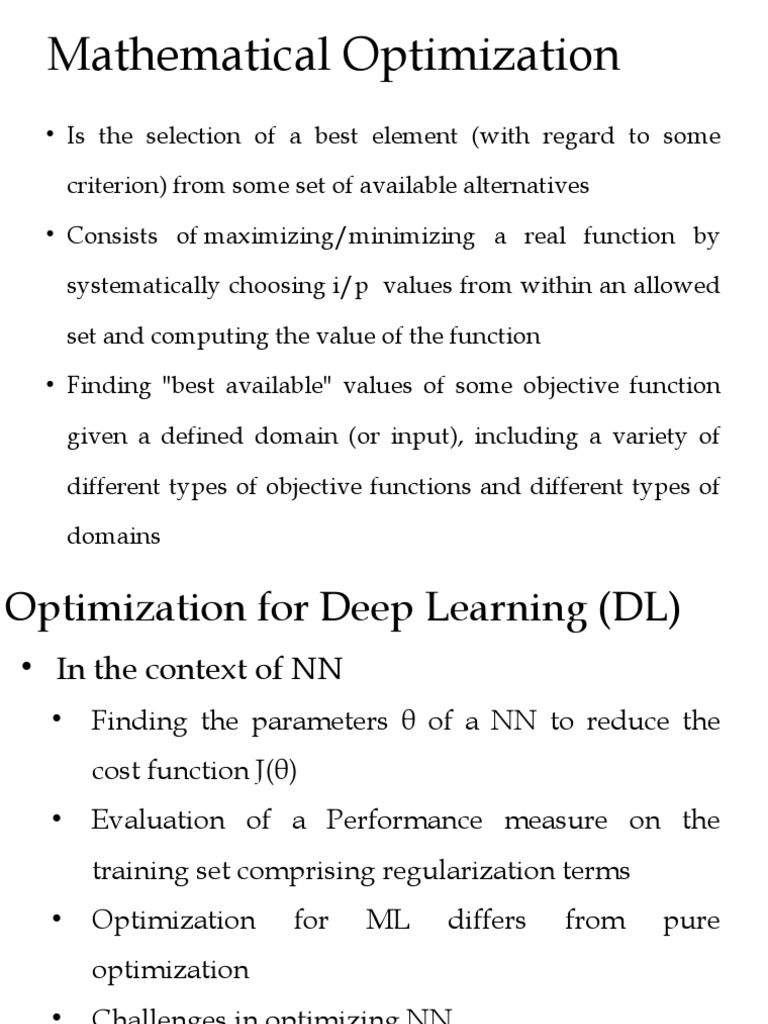 Optimization Techniques in Deep Learning | PDF | Mathematical ...
