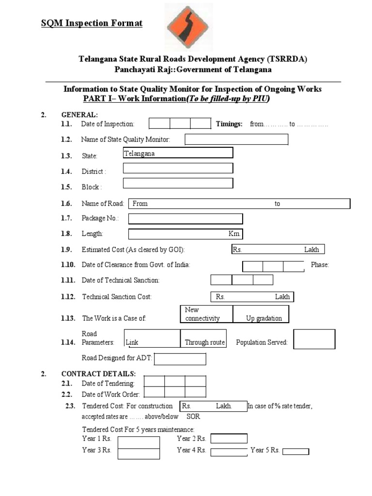 SQM Inspection Format Review | PDF | Road Surface | Asphalt
