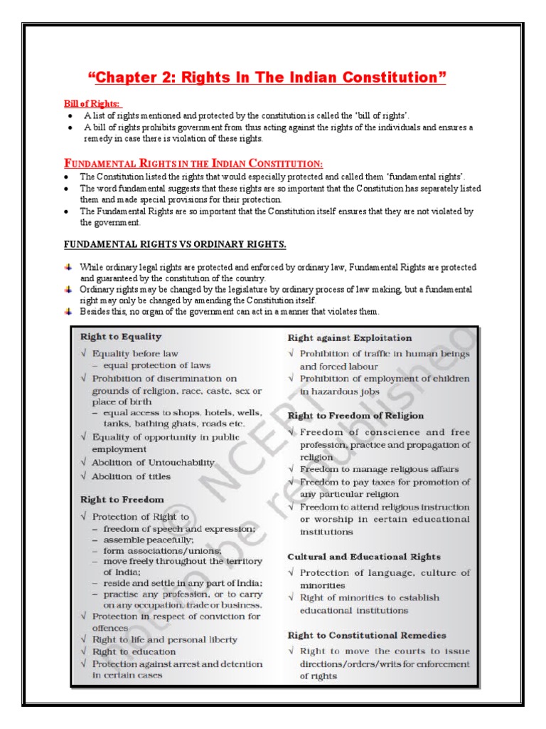 "Chapter 2: Rights in The Indian Constitution ": F R I C | Download ...