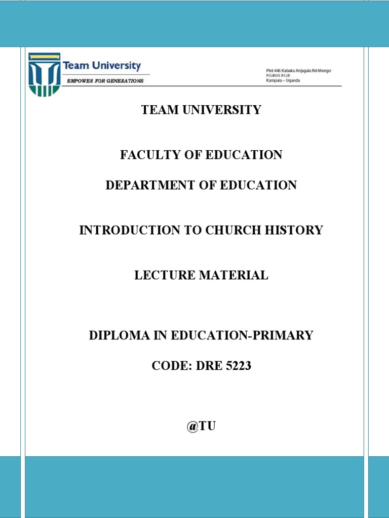 Introduction To Church History DEP | PDF | Christian Church | New Testament