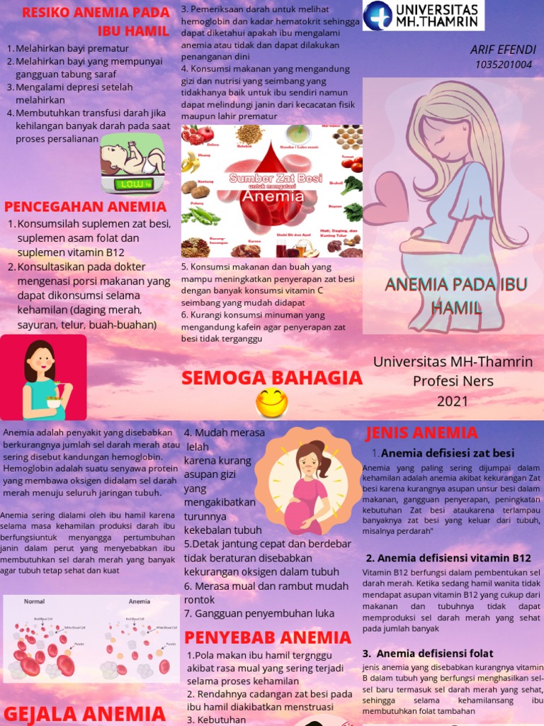 Leaflet Ibu Postpartum Dengan Anemia | PDF | Kesehatan Holistik