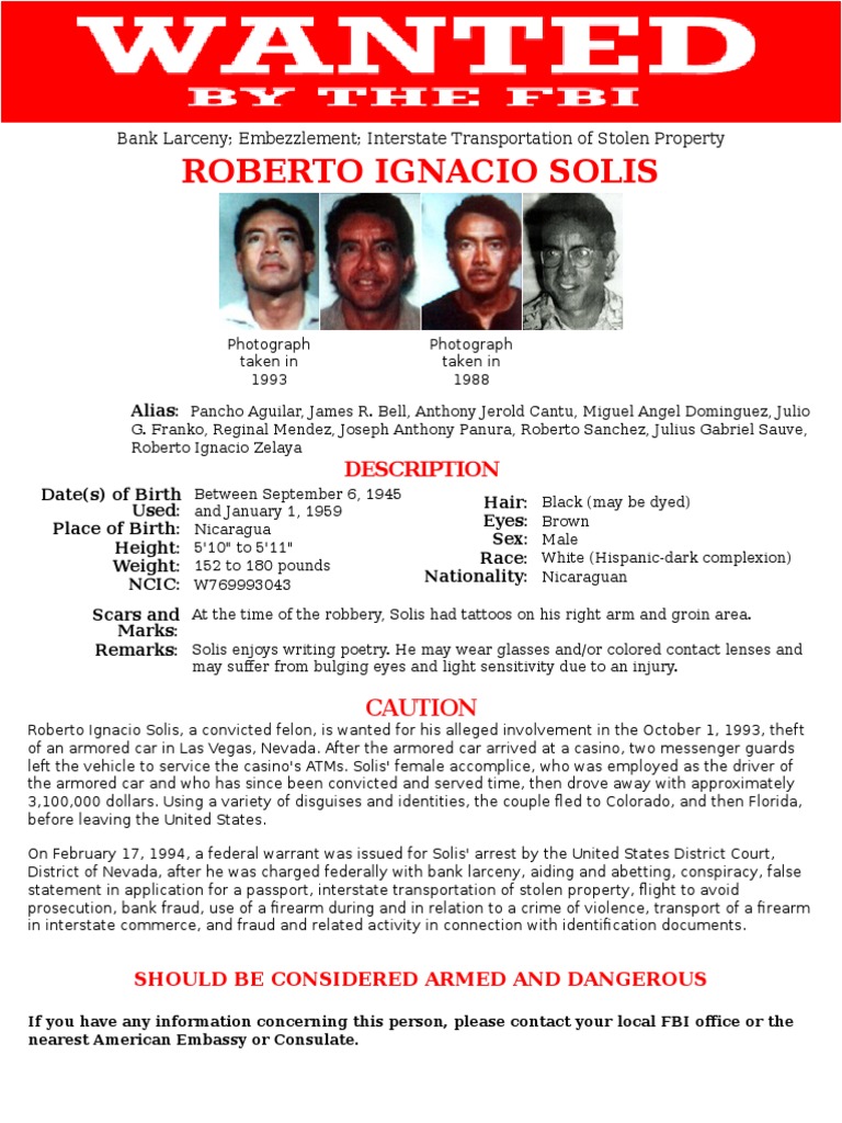 Roberto Ignacio Solis | PDF | Theft | Crime & Violence
