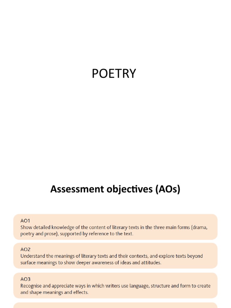 Guiding Literary Analysis: A Framework for Understanding Poetry | PDF ...