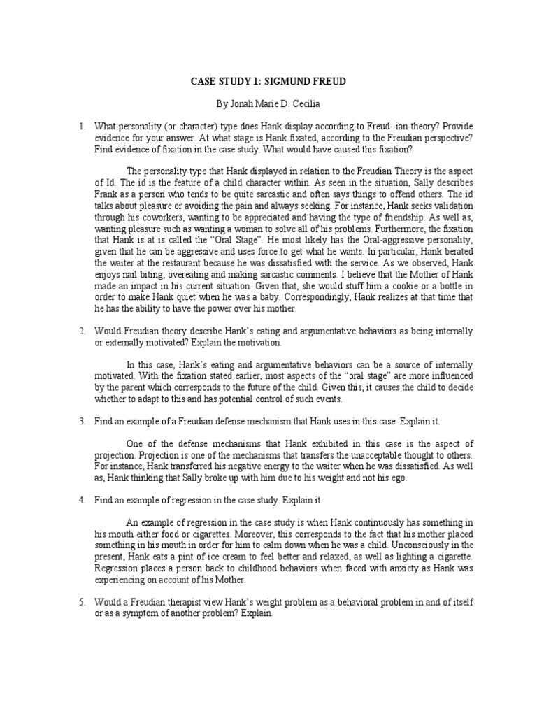 Case Study 1: Sigmund Freud | PDF | Psychoanalysis | Sigmund Freud
