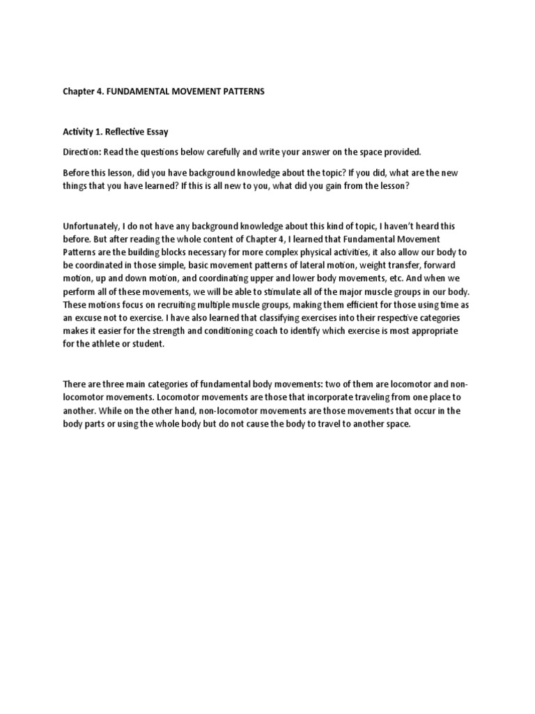 Chapter 4. Fundamental Movement Patterns | PDF