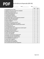 Escala de Depressaao - Geriátrica | PDF | Depressão | Neuropsicologia