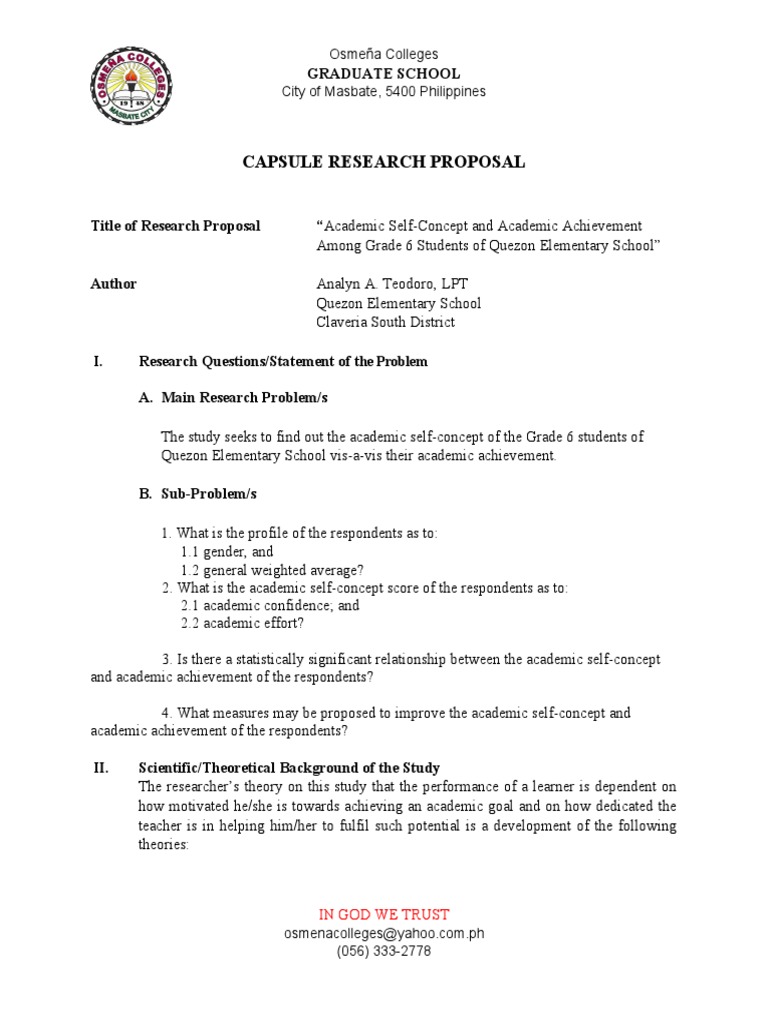 Capsule Research on Academic Self-Concept | PDF | Reinforcement | Self ...