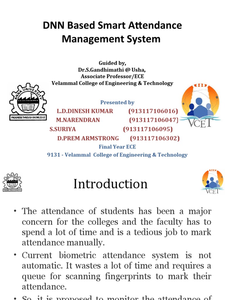 DNN-Based Smart Attendance System | PDF | Principal Component Analysis | Cognitive Science