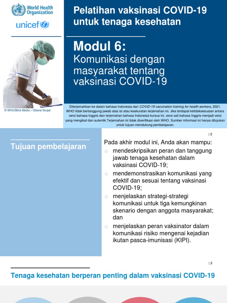 WHO MOOC Vaccination HW Module 6 BA | PDF